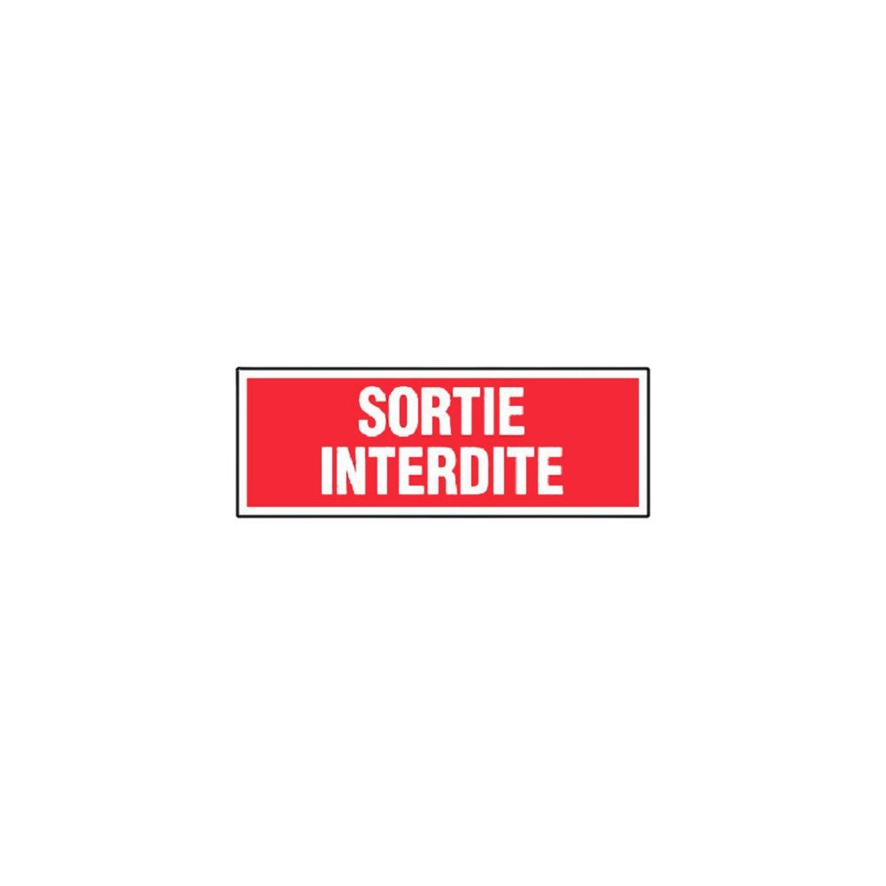 Panneau interdiction NOVAP SORTIE INTERDITE 330 x 120 mm polystyrène ...