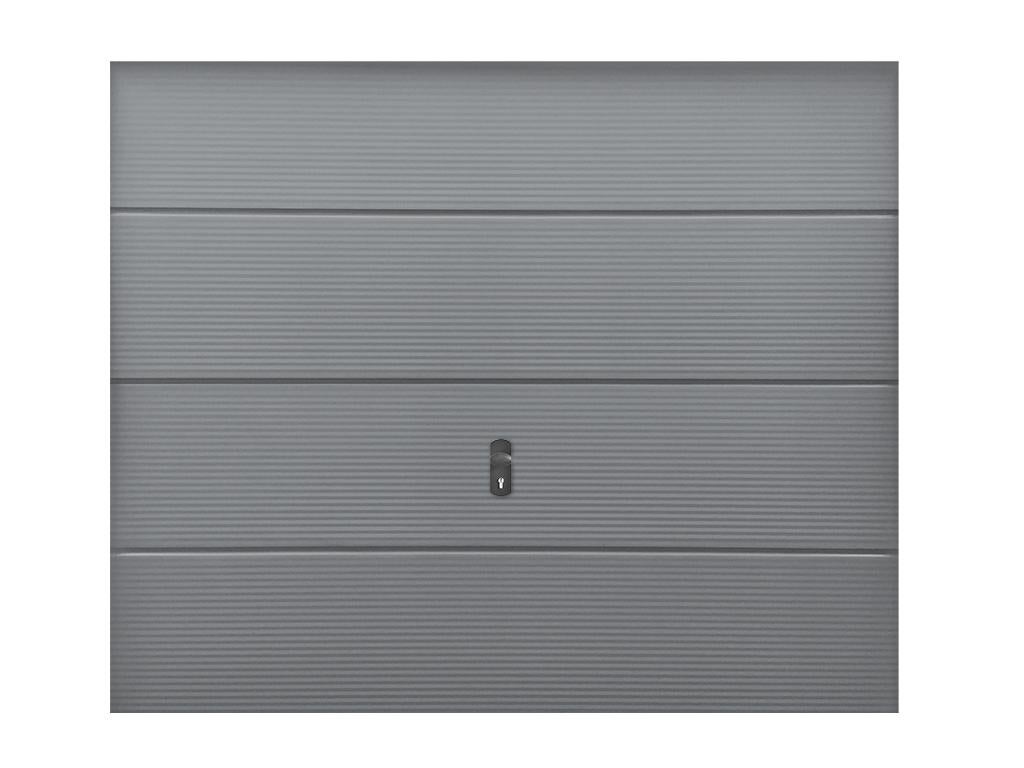 Porte de garage sectionnelle - effet rainuré - Gris - CADILLO | Leroy ...