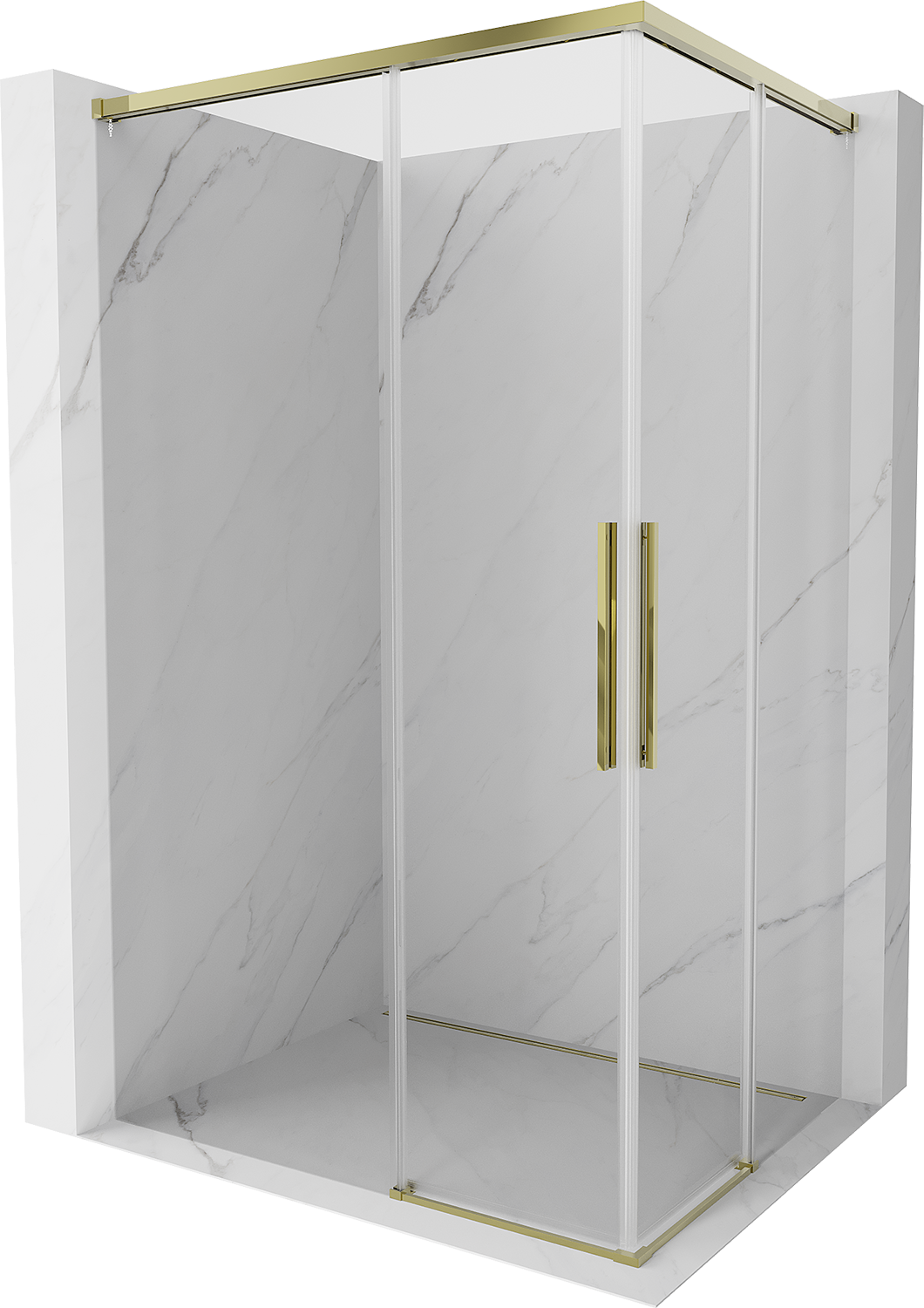 Mexen Rox Duo kabina prysznicowa rozsuwana 110 x 75 cm, transparent, złota - 8C2D-110-075-50-00 ...
