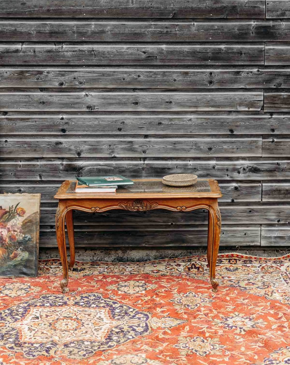 Table basse en bois et en osier tressé Léonie N°974 - Bon état | Leroy ...