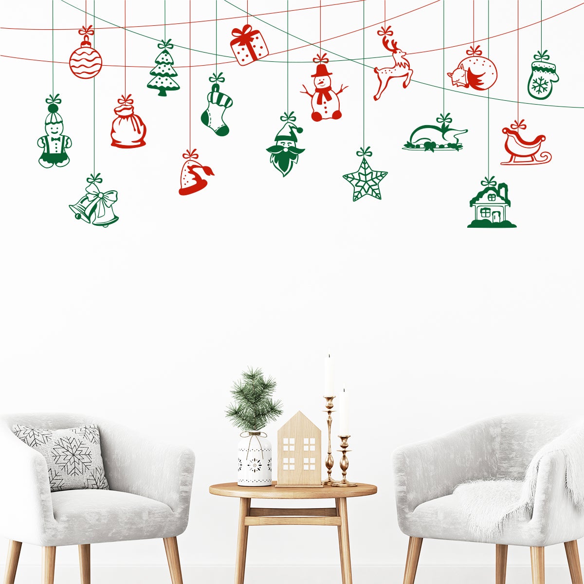 Adesivo Natale ghirlanda di Natale fata - Sticker adesivo - adesivi ...