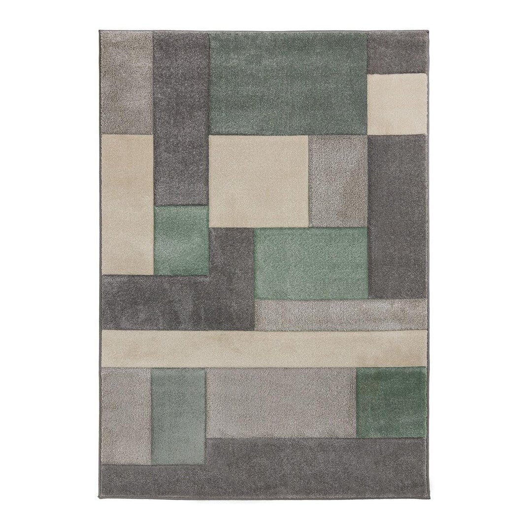 Tapis cubisme en polypropylène Menthe 80x150 COSMOS | Leroy Merlin
