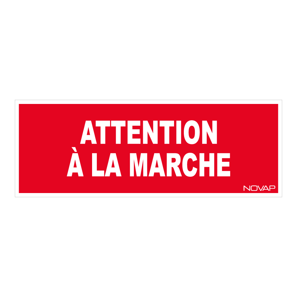 Panneau Attention marche - Rigide 330x120mm - 4140025 | Bricoman