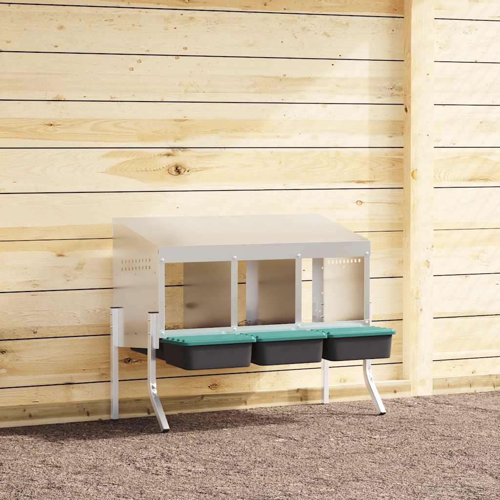 VidaXL Nido per Galline a 3 Scomparti con Gambe in Acciaio Zincato ...