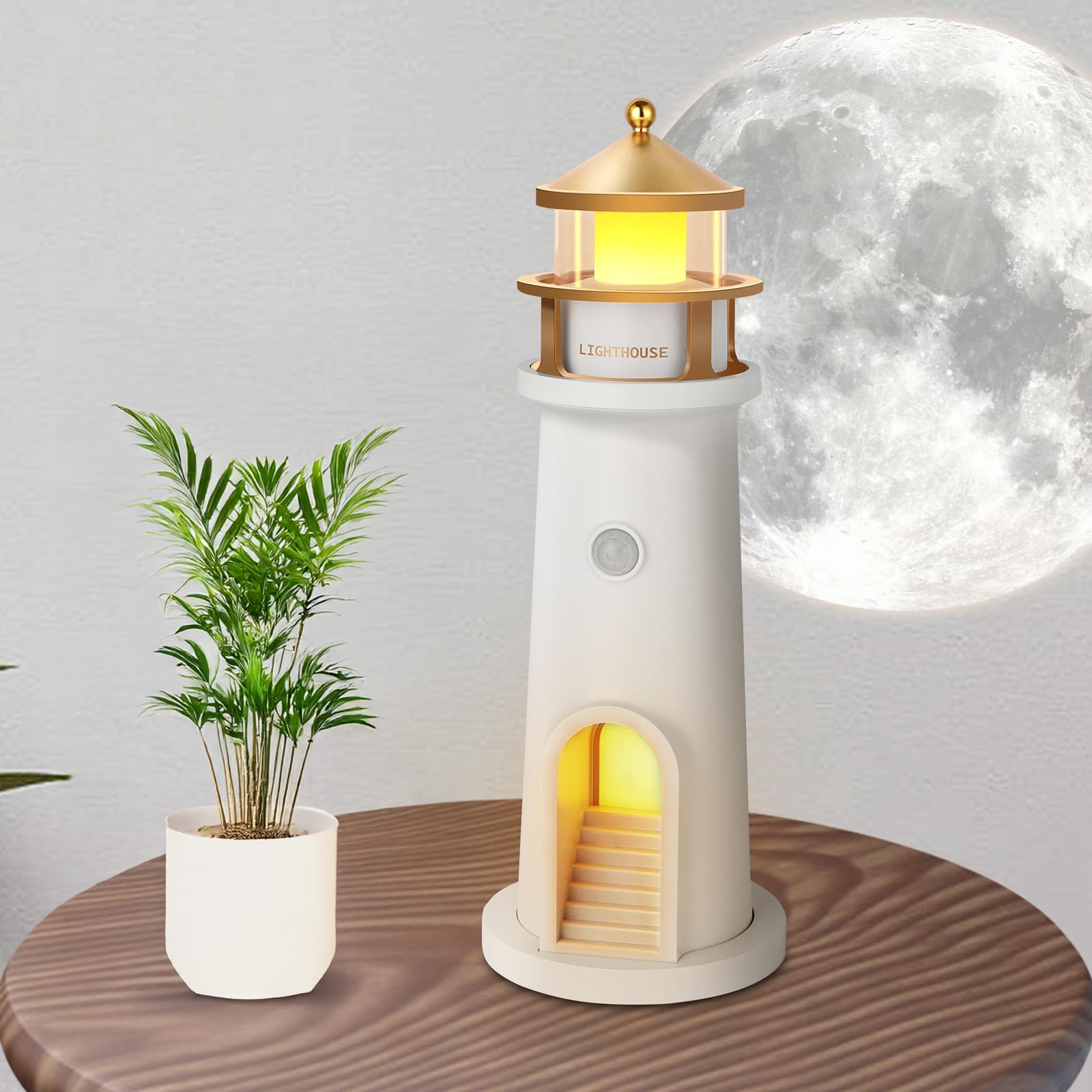 Lámpara de Faro, Linterna de Luna con Sensor Automático, Proyector de ...