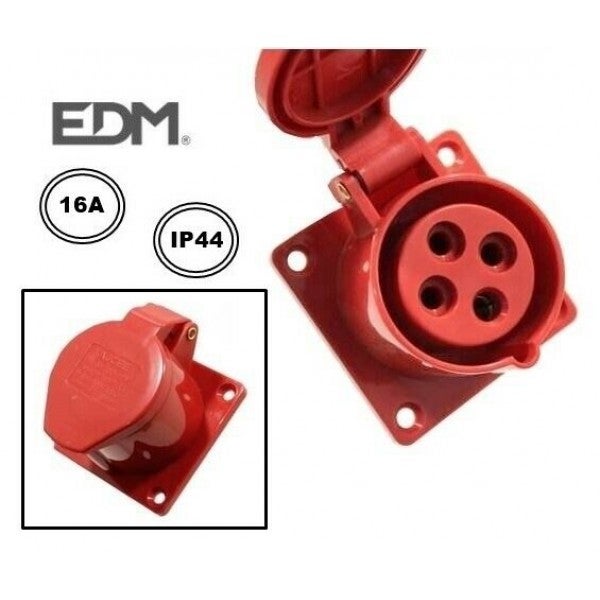 ENCHUFE CETAC HEMBRA EMPOTRAR CUADRO 4 16A 380 V. | Leroy Merlin