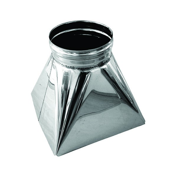 Trémie carré x-rond conduit de cheminée DN 150 tube acier inoxydable ...