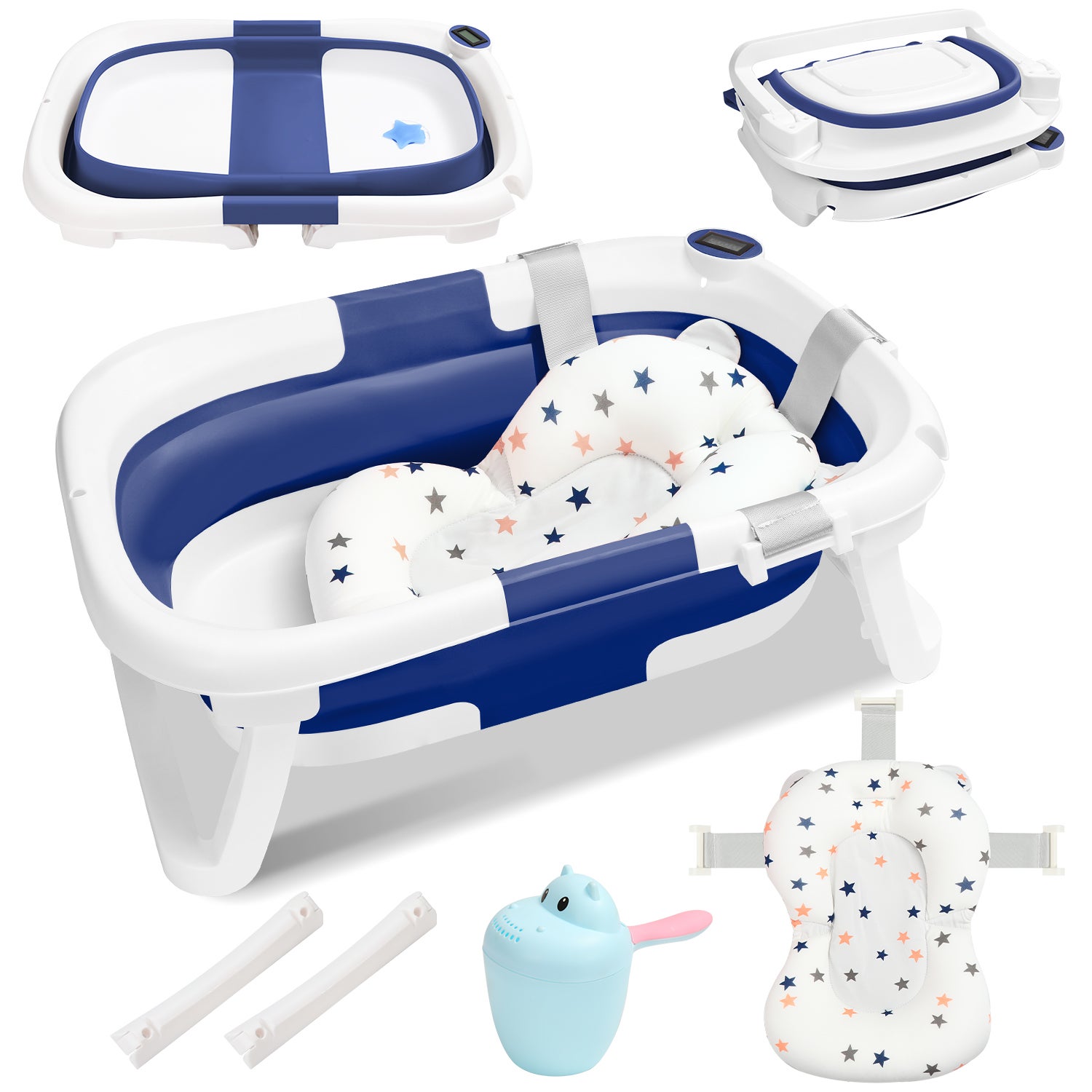 Baignoire Pliable Bébé Pliante évolutive PP+PTE Bleu Baignoire pour ...
