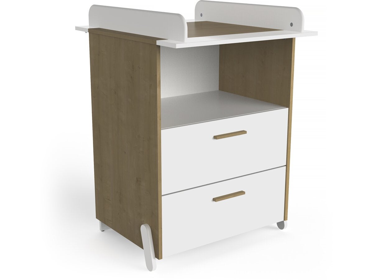 Commode table à langer "Naili" - 2 tiroirs - Blanc | Leroy Merlin