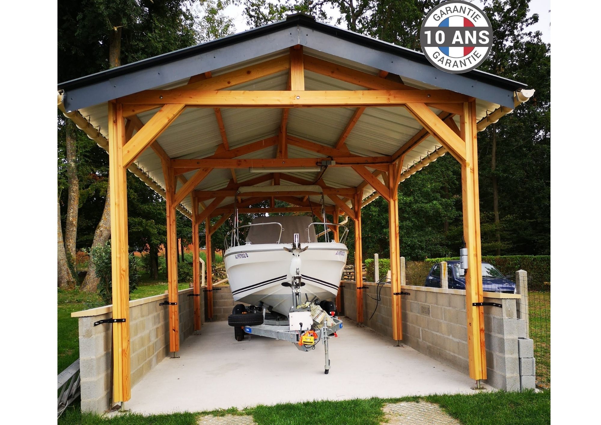 Charpente deux pentes 450cmx1050cm, bois DOUGLAS Français label PEFC ...