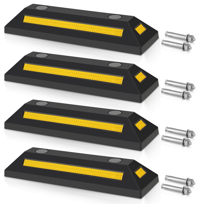 4X Parking Stop Wheel Stop Parking Stop Garage 54x15x10cm Posto auto ...
