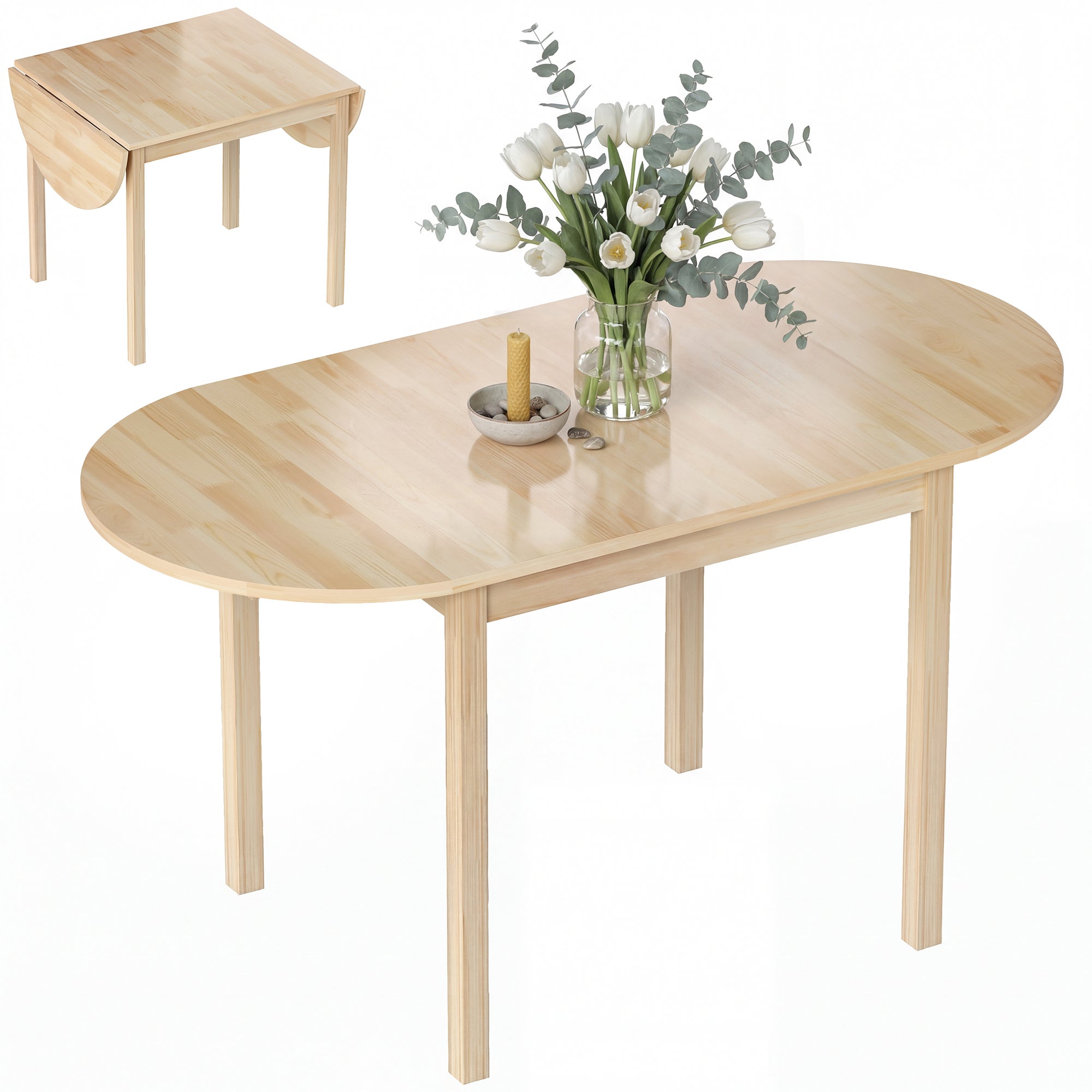 Table de cuisine pliante en bois pour 6 personnes avec design à ...