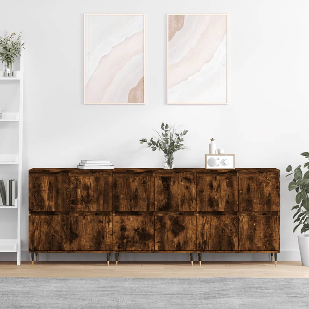 Buffets 3 pcs Chêne fumé Bois d'ingénierie | Leroy Merlin