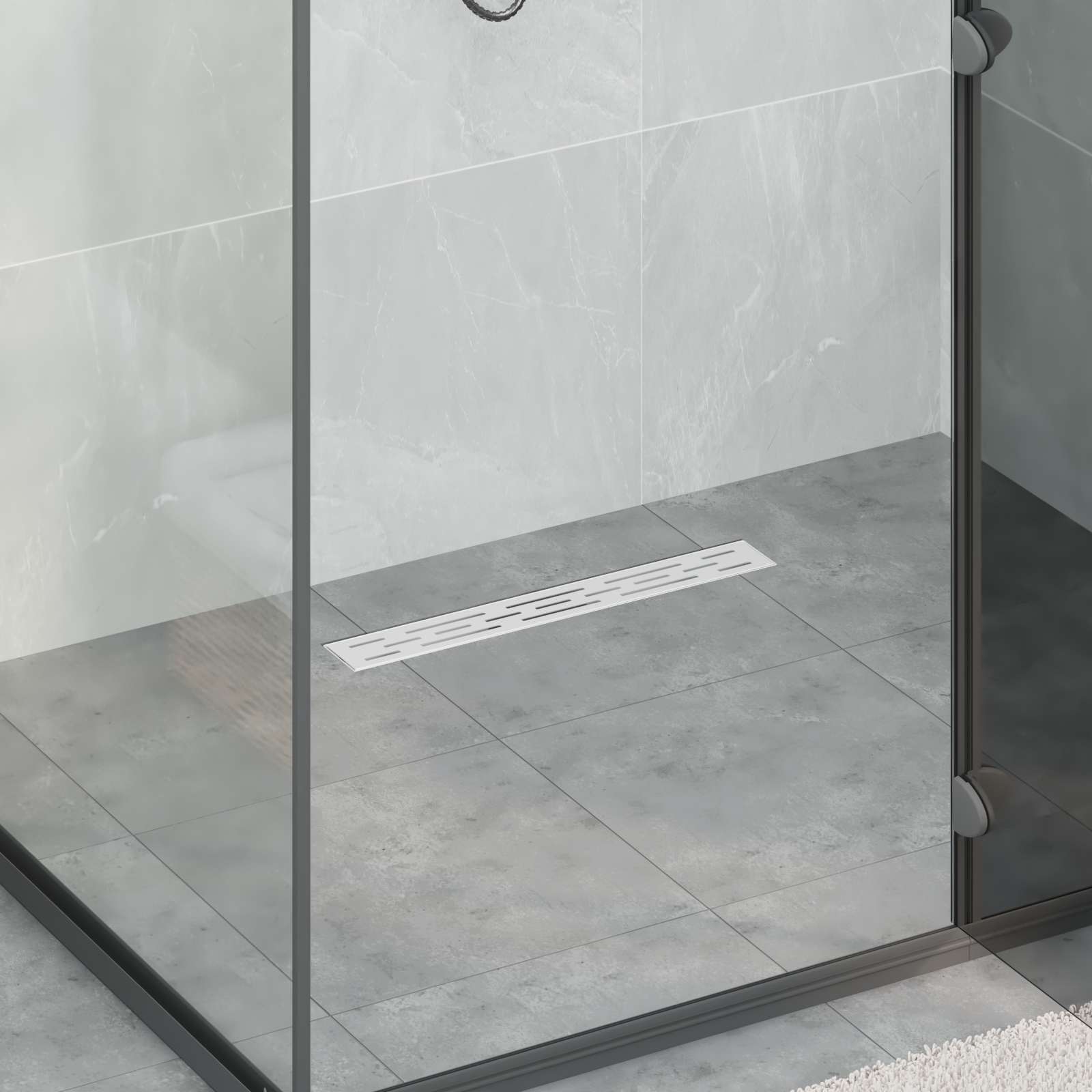 Drenaje de ducha con diseño de línea Plateado 60 cm vidaXL | Leroy Merlin