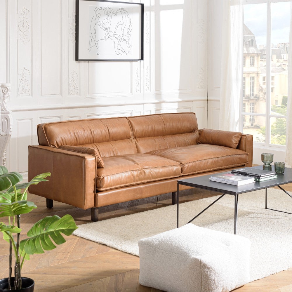 Canape Cuir Marron Vintage