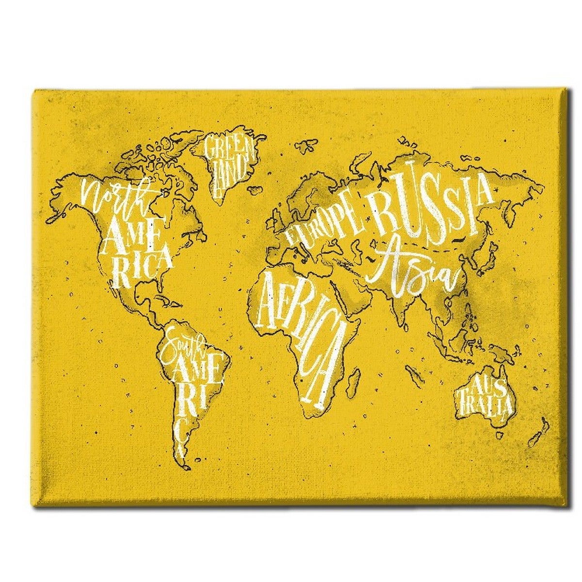 Impresión sobre Lienzo Mapa del Mundo 9, Poliéster, Amarillo, EPIKASA ...