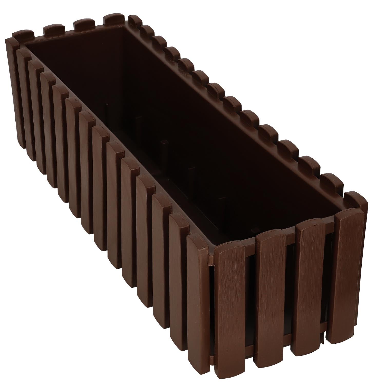 Jardinière de balcon pour balustrade de terrasse rustique marron 60 cm ...