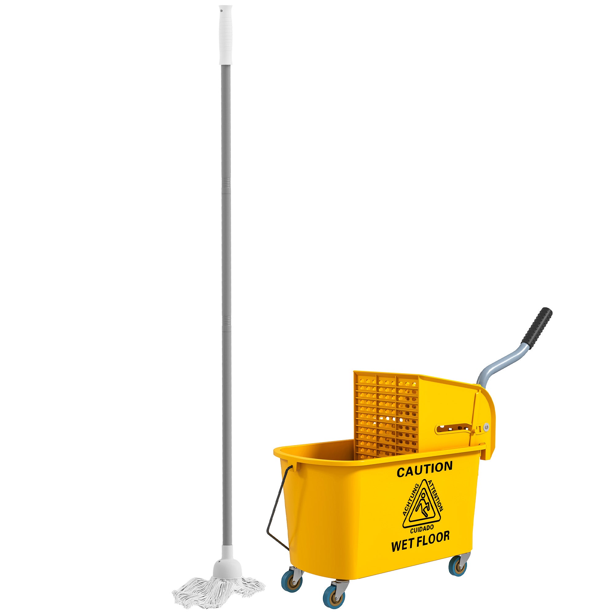 Chariot de ménage lavage nettoyage professionnel seau 20L jaune | Leroy ...