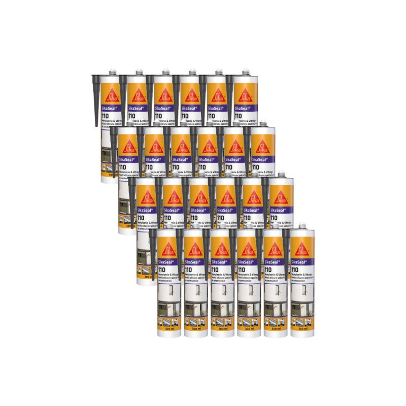Lot de 24 mastics silicone SIKA SikaSeal 110 Menuiserie & Vitrage ...