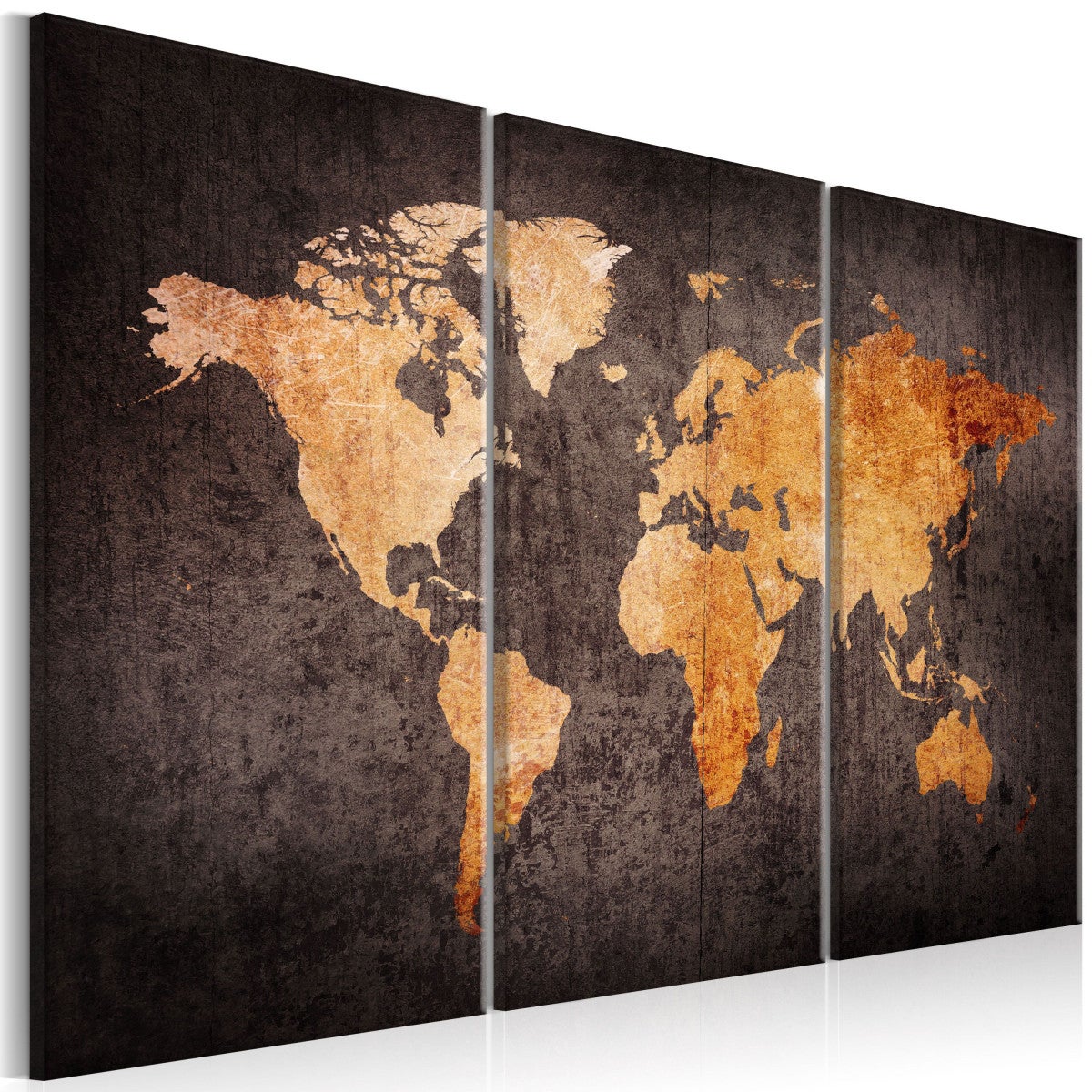 Tableau Imprimé "Chestnut World Map" 60 x 90 cm | Leroy Merlin