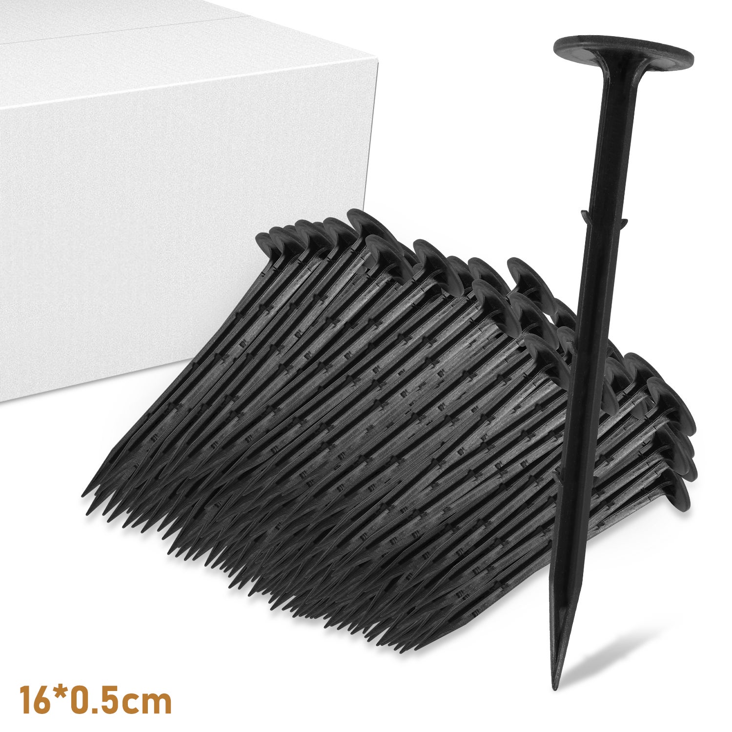 800 picchetti per tende in plastica, lunghezza 16 cm, per il fissaggio ...