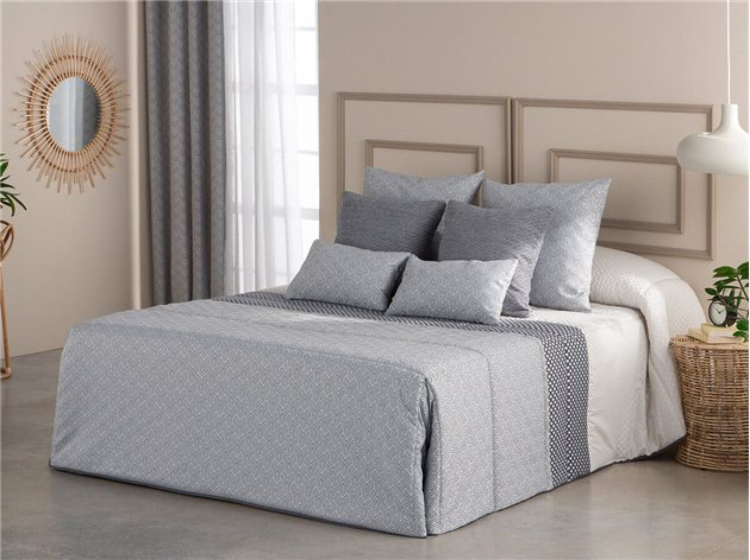 Edredón Confort Jacquard Corinto Gris Relleno 200 gr para Cama de 160 ...