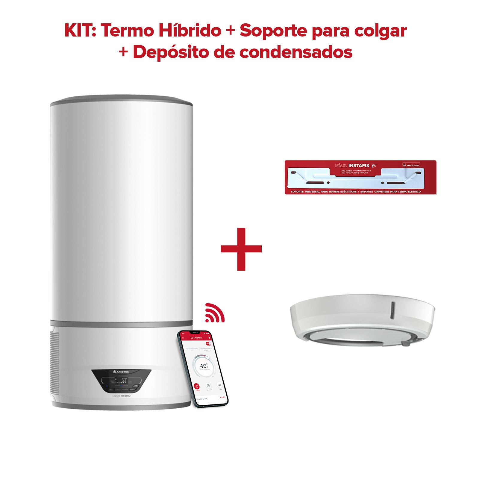 Aerotermia, Ariston, Lydos Hybrid Wifi 80L + Depósito de Condensados ...