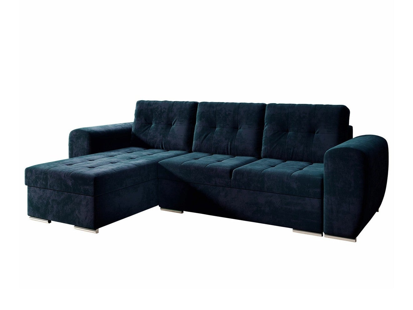 Canapé d'angle Muncie 109, Bleu, Disponible, 256x157x82cm | Leroy Merlin
