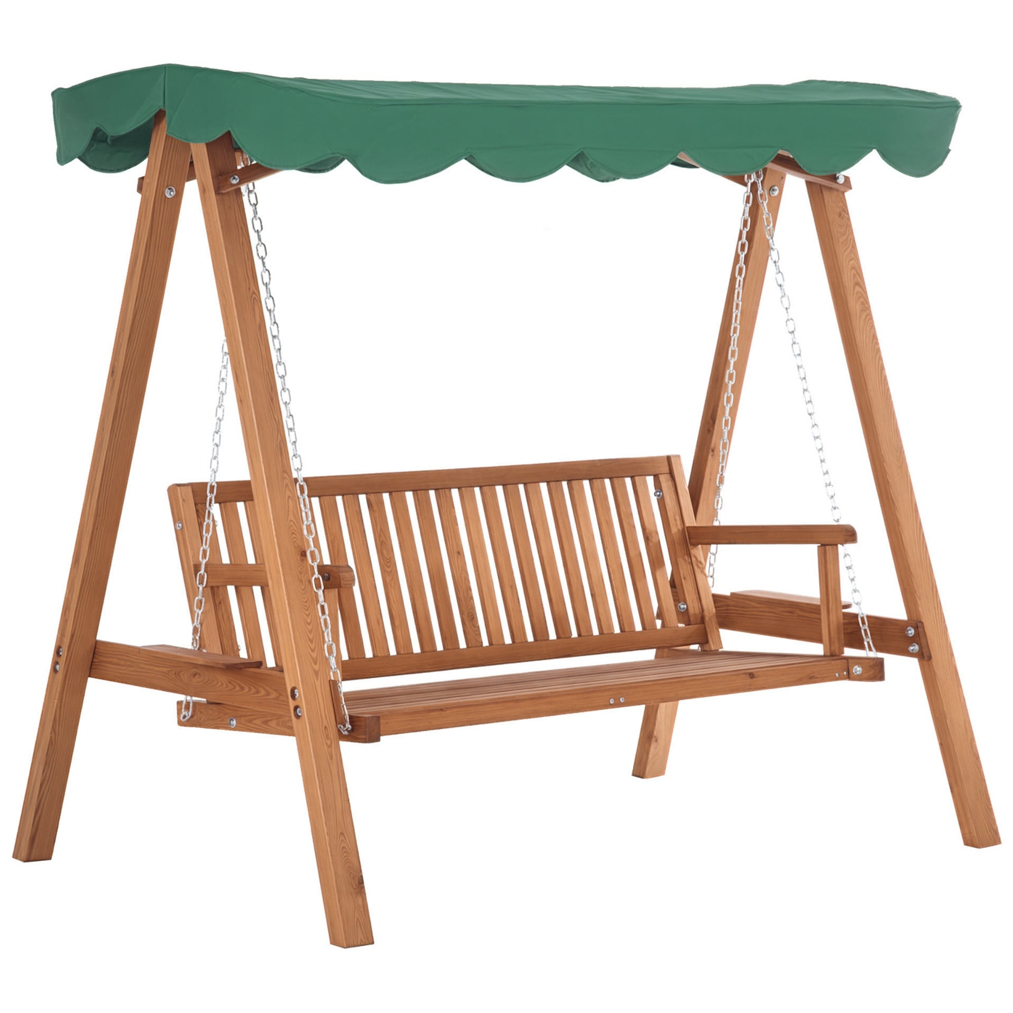 Balancelle de jardin 3 places avec toit étanche, 2 tables d'appoint ...