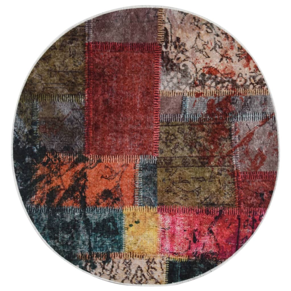 Maison Exclusive - Tapis lavable antidérapant Patchwork φ120 cm ...