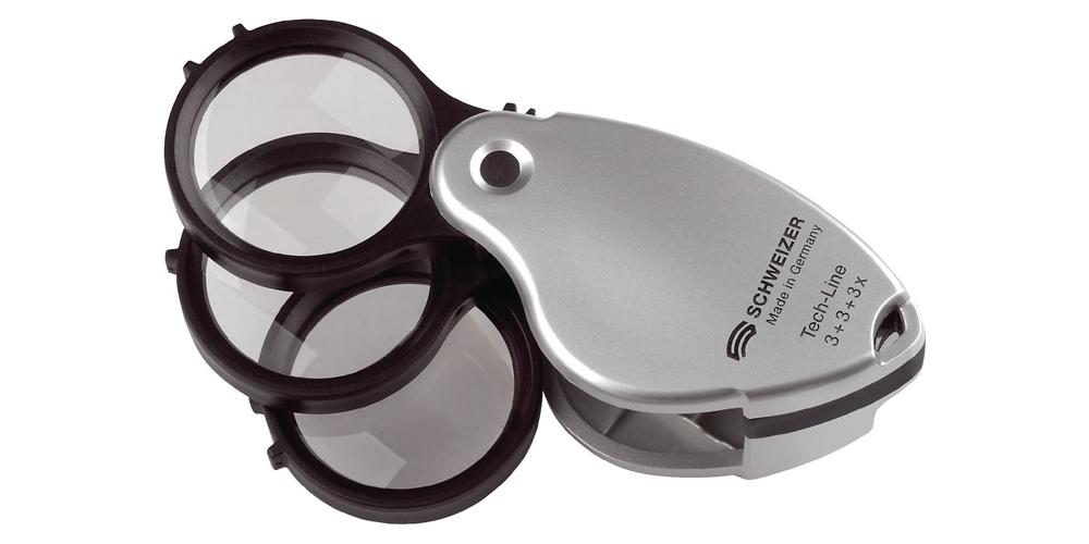 SCHWEIZER Loupe pliable Tech-Line agrandissement 3x+5x=8x D. de | Leroy ...