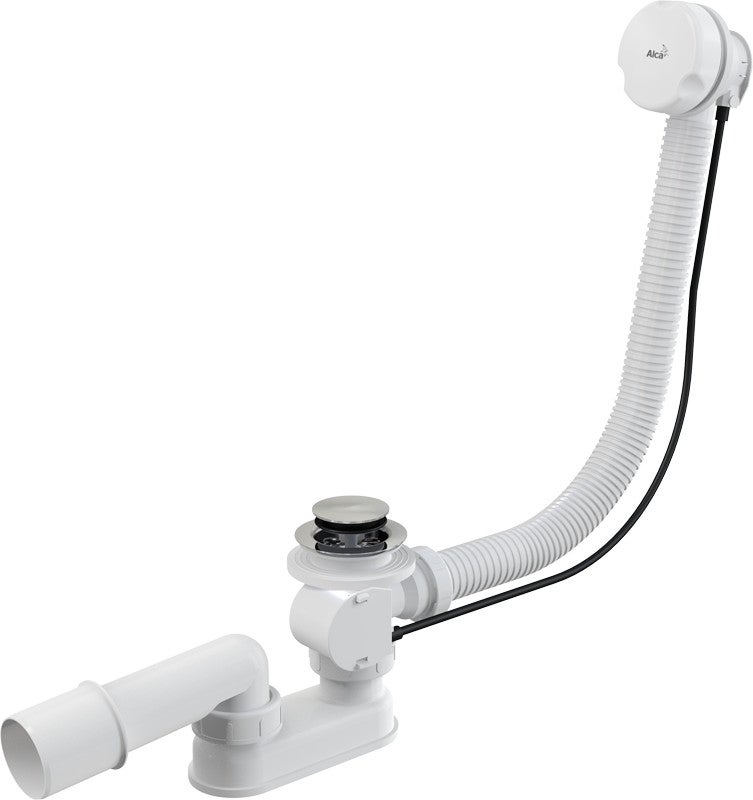 Siphon de baignoire automatique, bouchon blanc, longueur siphon 100cm ...