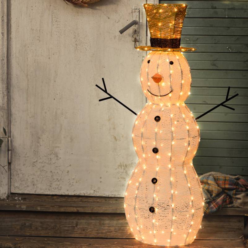 Bonhomme de neige lumineux 3D H120cm 260 LED ambré fixe Timer extérieur Smart Connect 31V ...