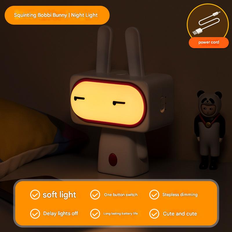 Veilleuse d'ambiance Bobbi Rabbit, lampe de chevet rechargeable par USB ...