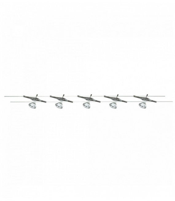 Kit cable TRACK et SPOT LIGHT 5L Led avec 5 spots orientables chrome ...