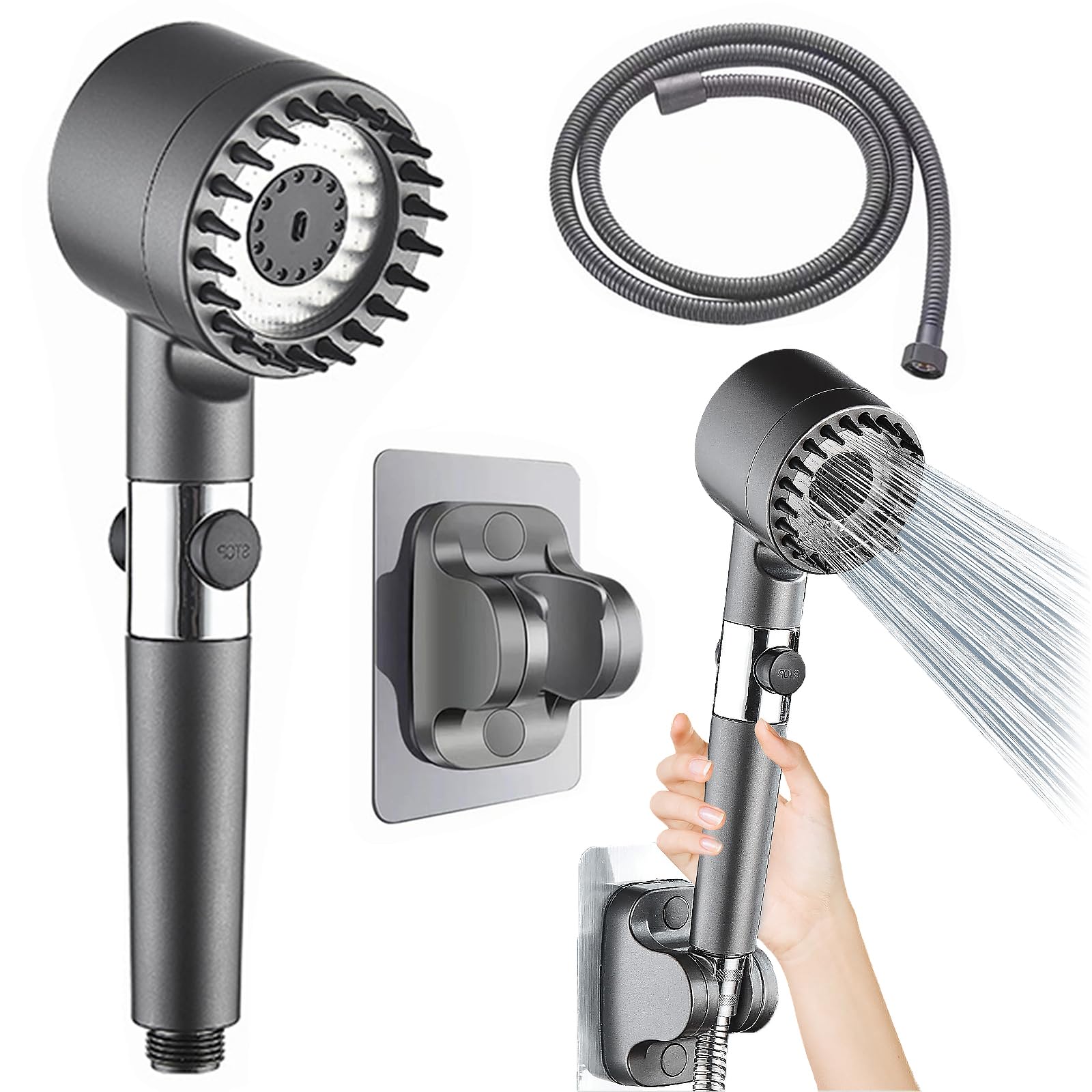 Pommeau de douche massant multifonctionnel, pommeau de douche de salle ...