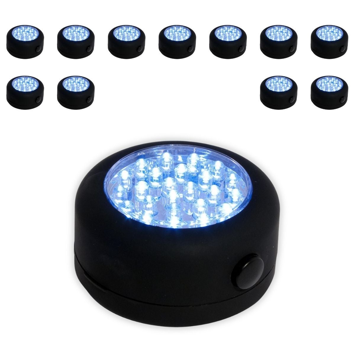 Lot de 12 lampes LED rondes magnétiques - classe A+ Noir - 60lm ...