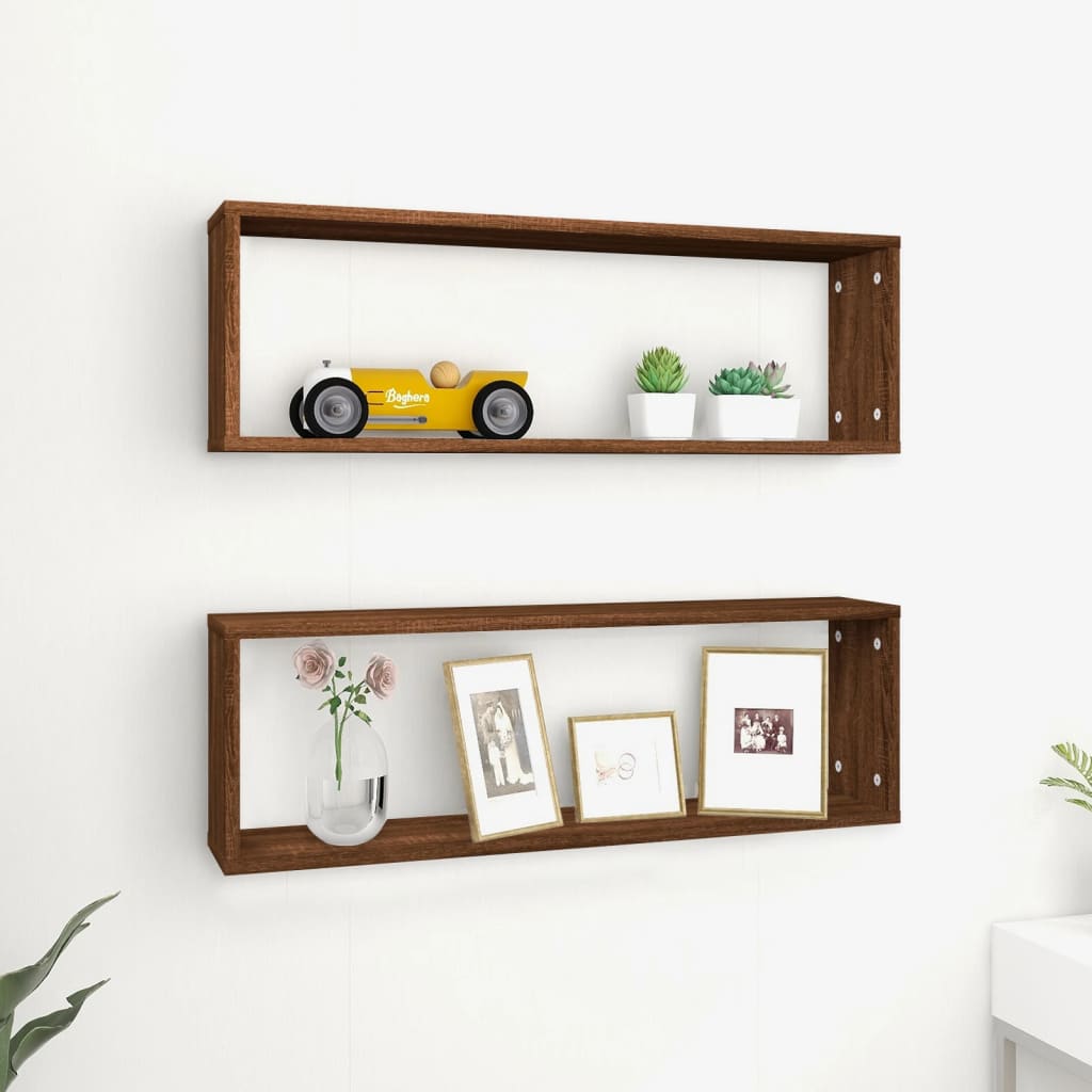 Mensole-muro-cubo-2-rovere-marrone-80x15x26-5-legno-multistrato | Leroy ...