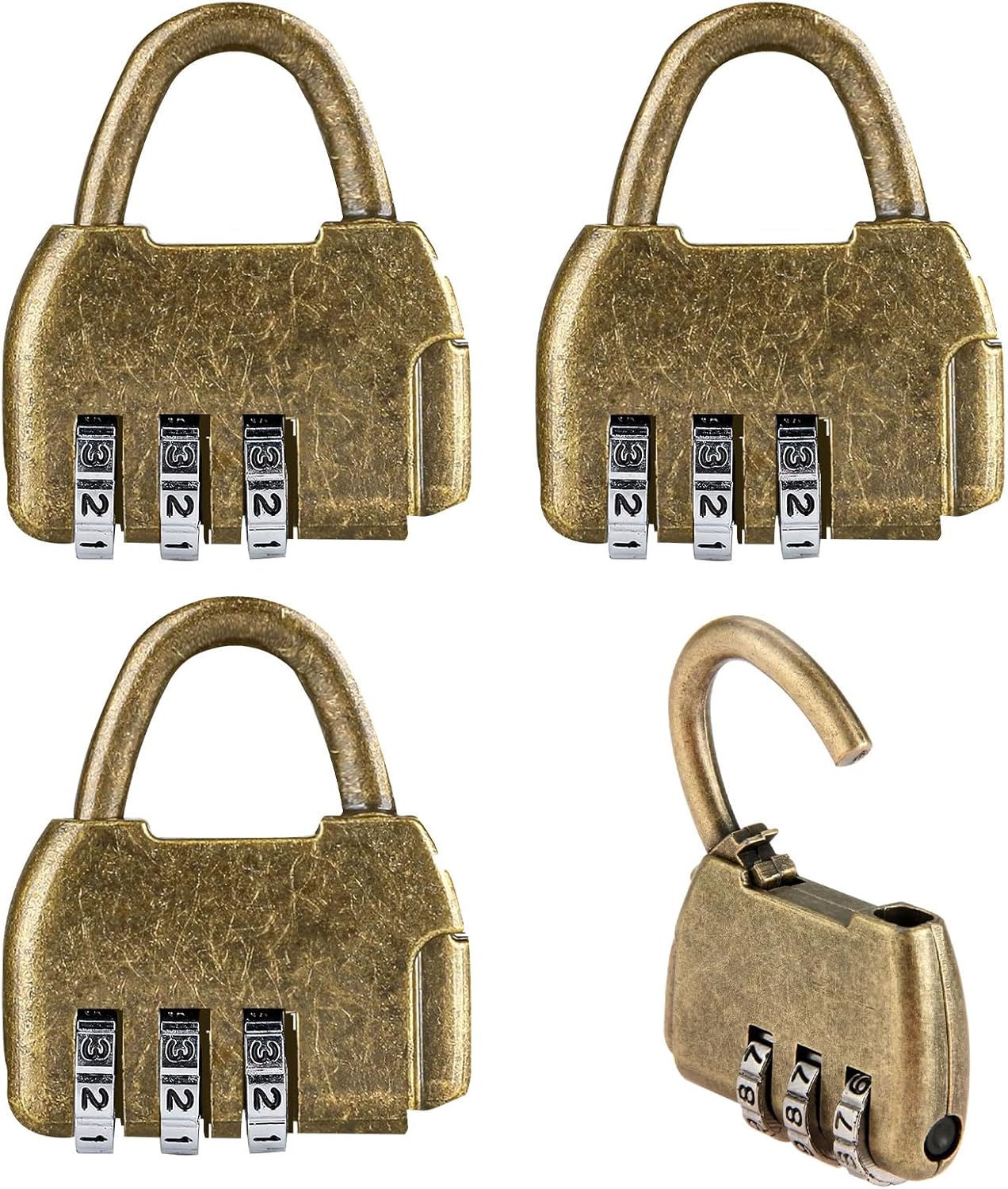 4 Pièces Cadenas Code Cadenas Casier Code Cadenas Antivol à Combinaison ...