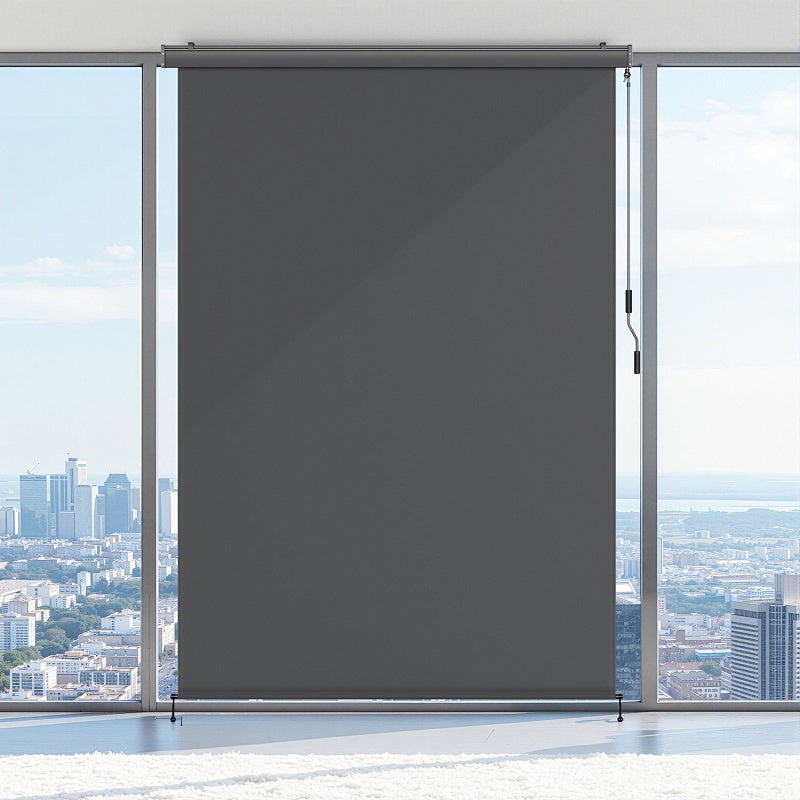Store vertical 250x180cm enrouleur extérieur terrasse ou balcon Gris ...