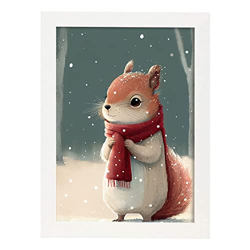 Nacnic Écureuil Affiche Dans Un Style Aquarelle Illustrations De Bébés ...