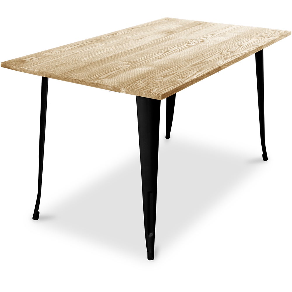 Mesa de comedor industrial Bistrot Metalix - 140 cm - Madera clara ...