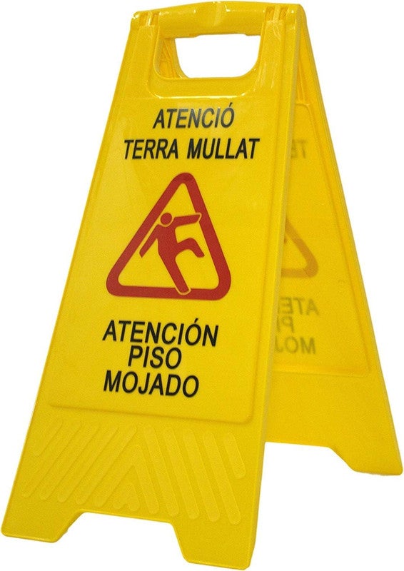 Señal Aviso profesional "Atenció terra mullat - Atención suelo mojado ...