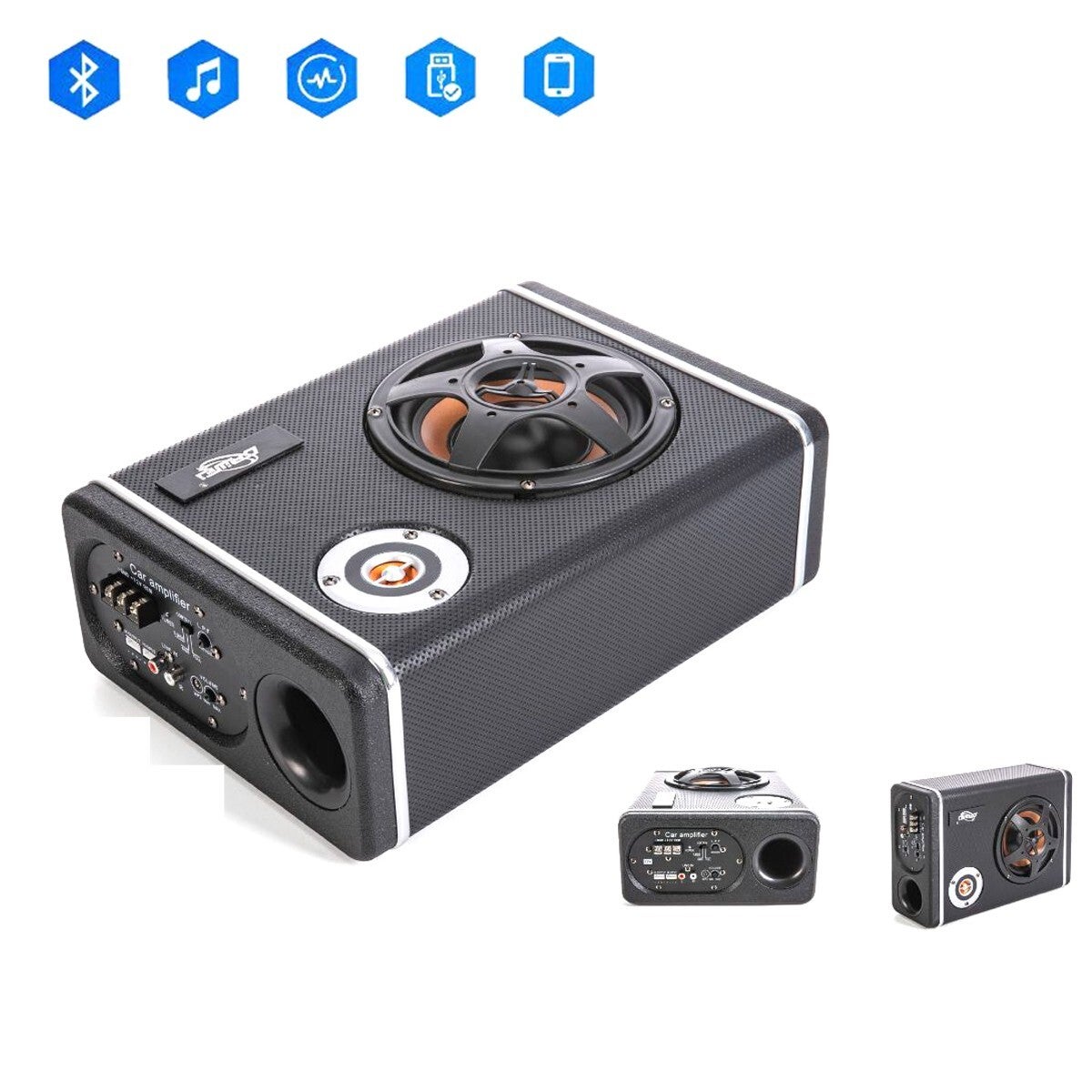 ALTAVOZ AMPLIFICADO SUBWOOFER PARA COCHE 4800W BLUETOOTH ESTÉREO 12V ...