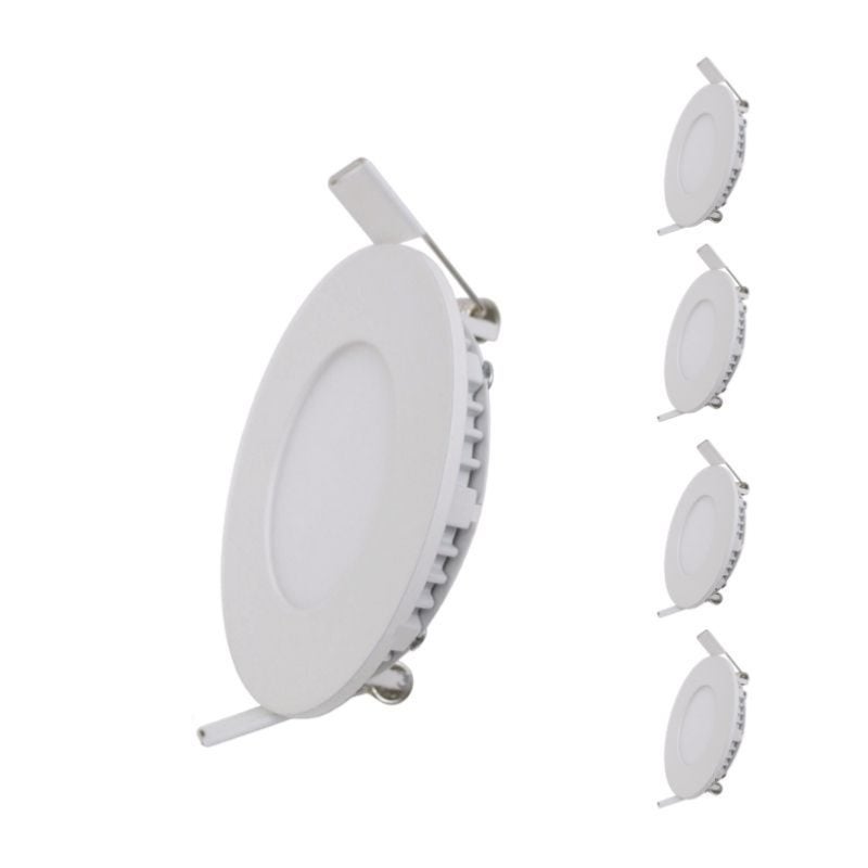 Downlight Dalle LED 6W Extra Plate Ronde - Pack de 5 / Blanc Neutre ...