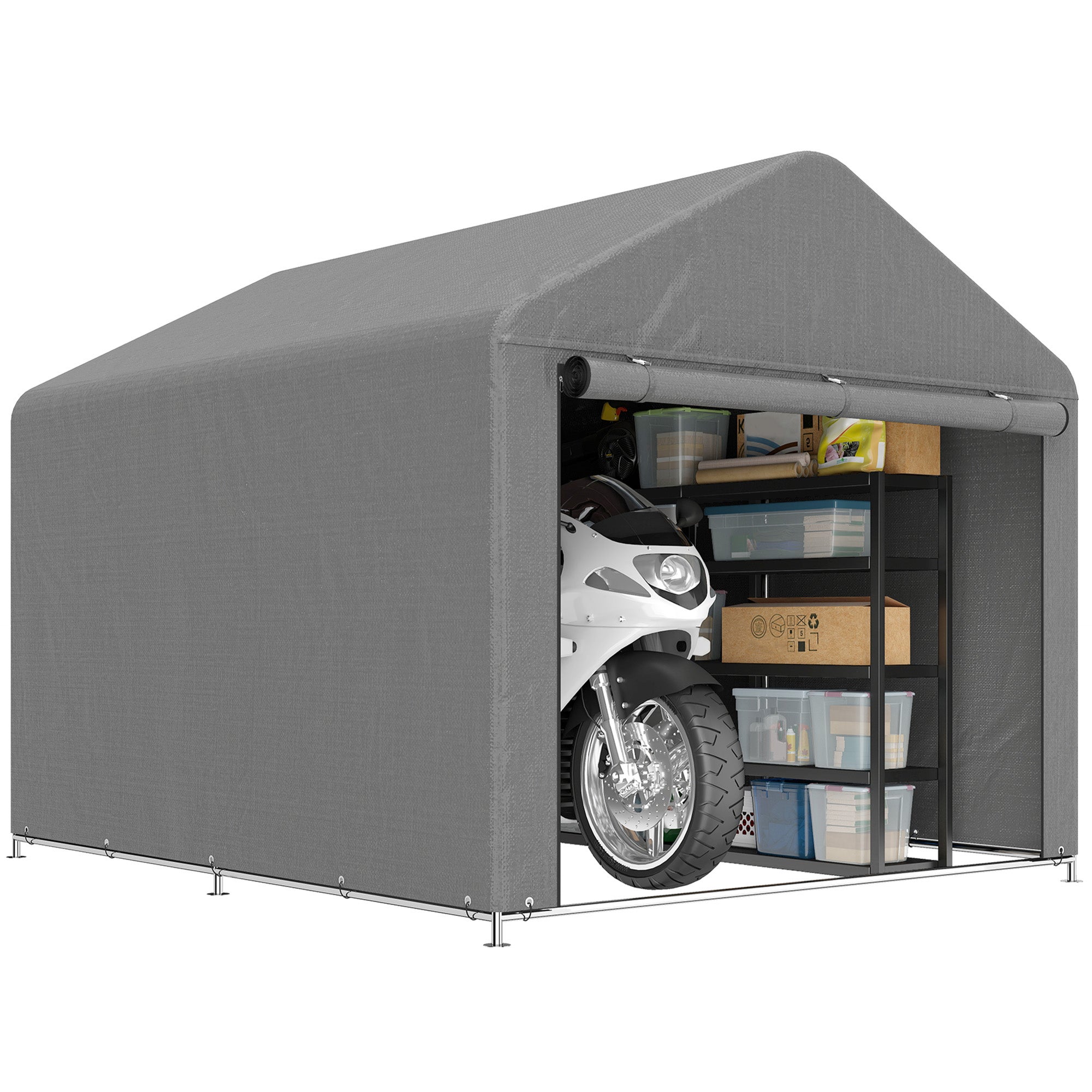 Abri de jardin pour vélo avec structure en métal galvanisé, porte ...