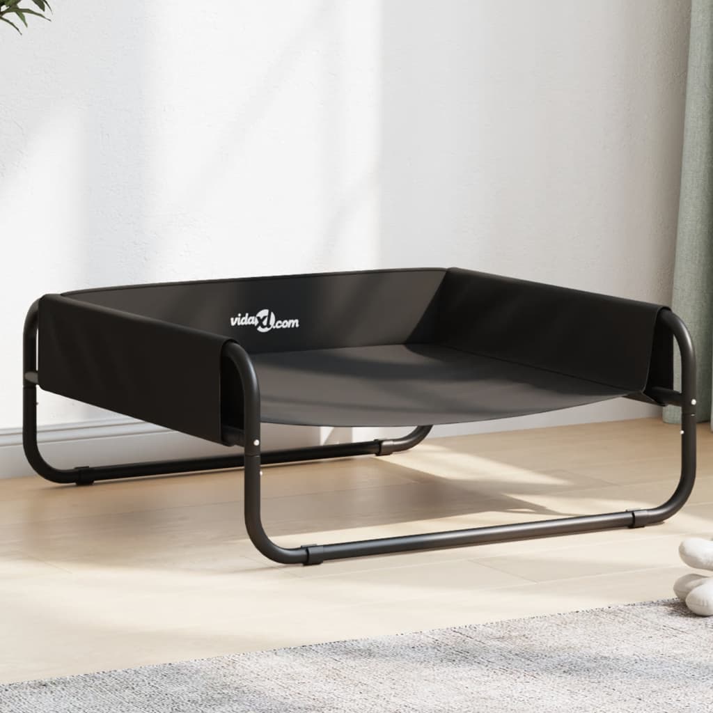 Lit surélevé pour chien anthracite tissu Oxford et acier | Leroy Merlin