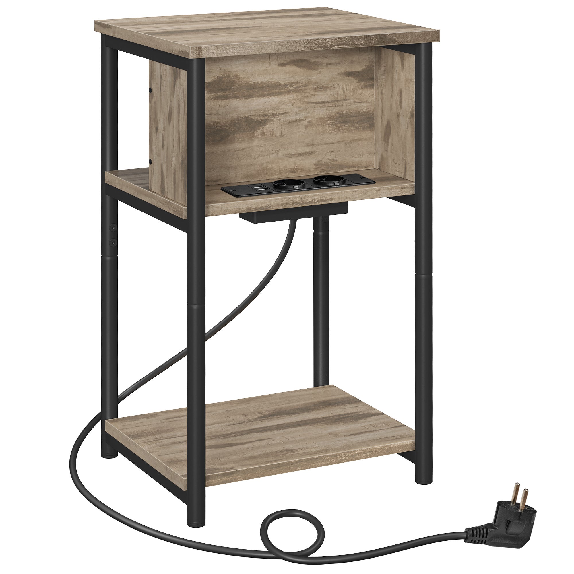 Table d'Appoint, Petite Table de Chevet avec Multiprise, Fin, 2 Prises ...
