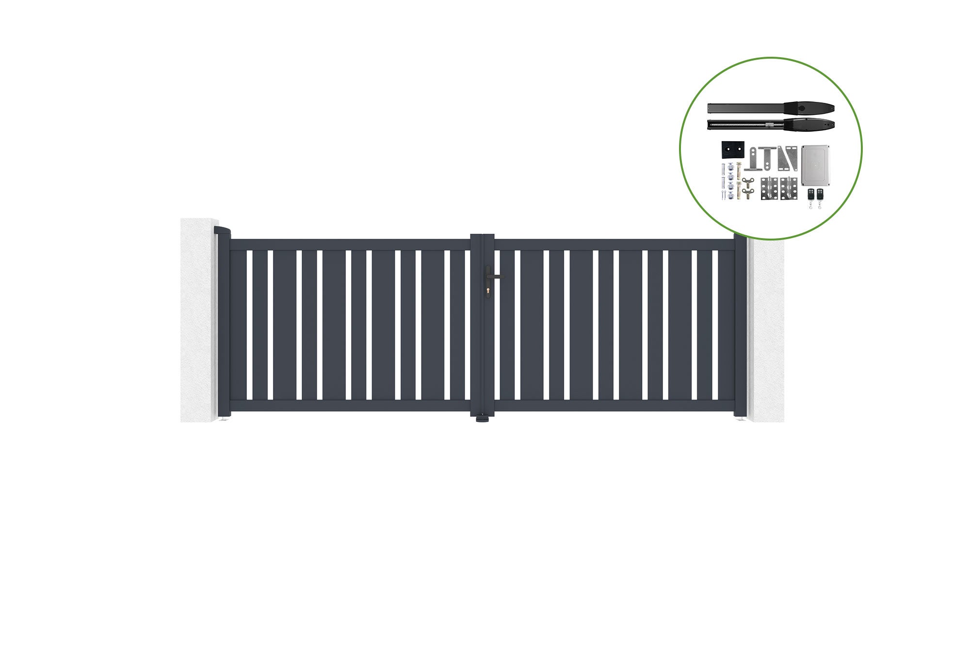 Portail battant électrique 3,5m H.120cm VEYMONT + Motorisation HICKER ...