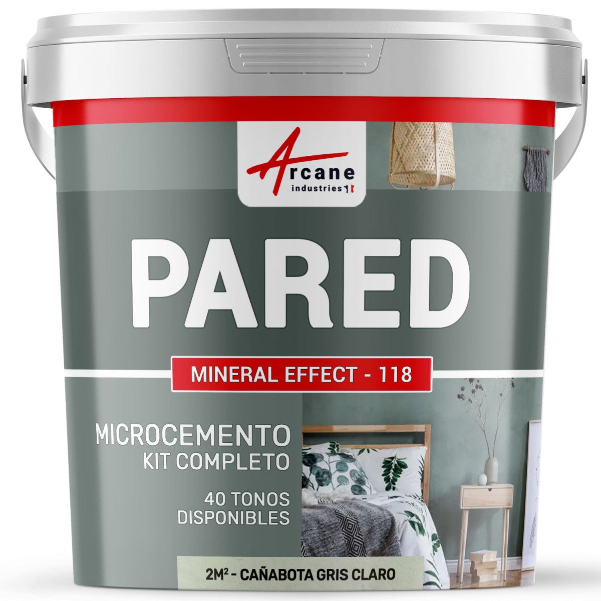 KIT MICROCEMENTO PAREDES - 2 m² - Mate Cañabota Gris Claro - ARCANE ...